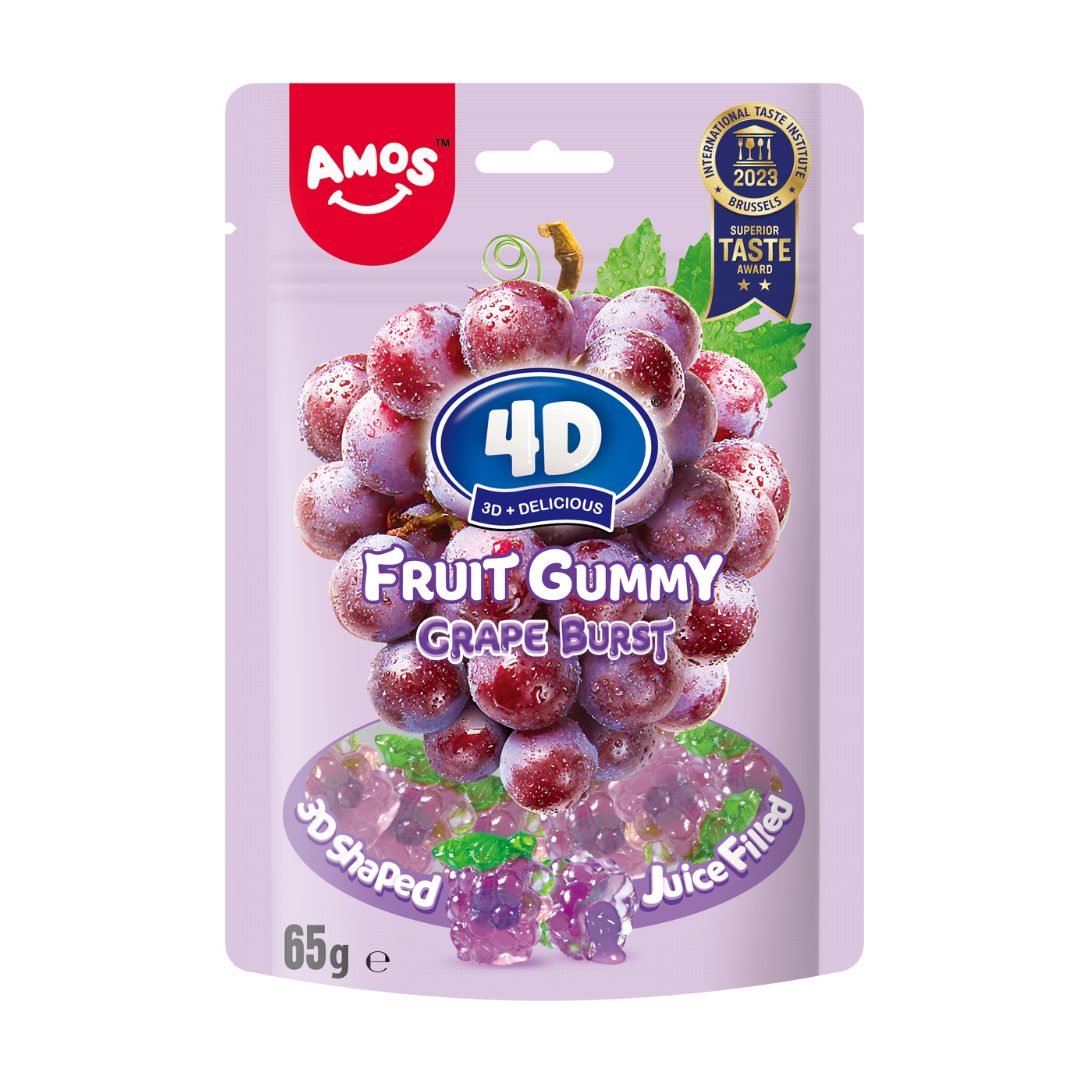 Amos 4D Fruit Gummy Grape Burst Peg Bag 12x65g – Candycrave