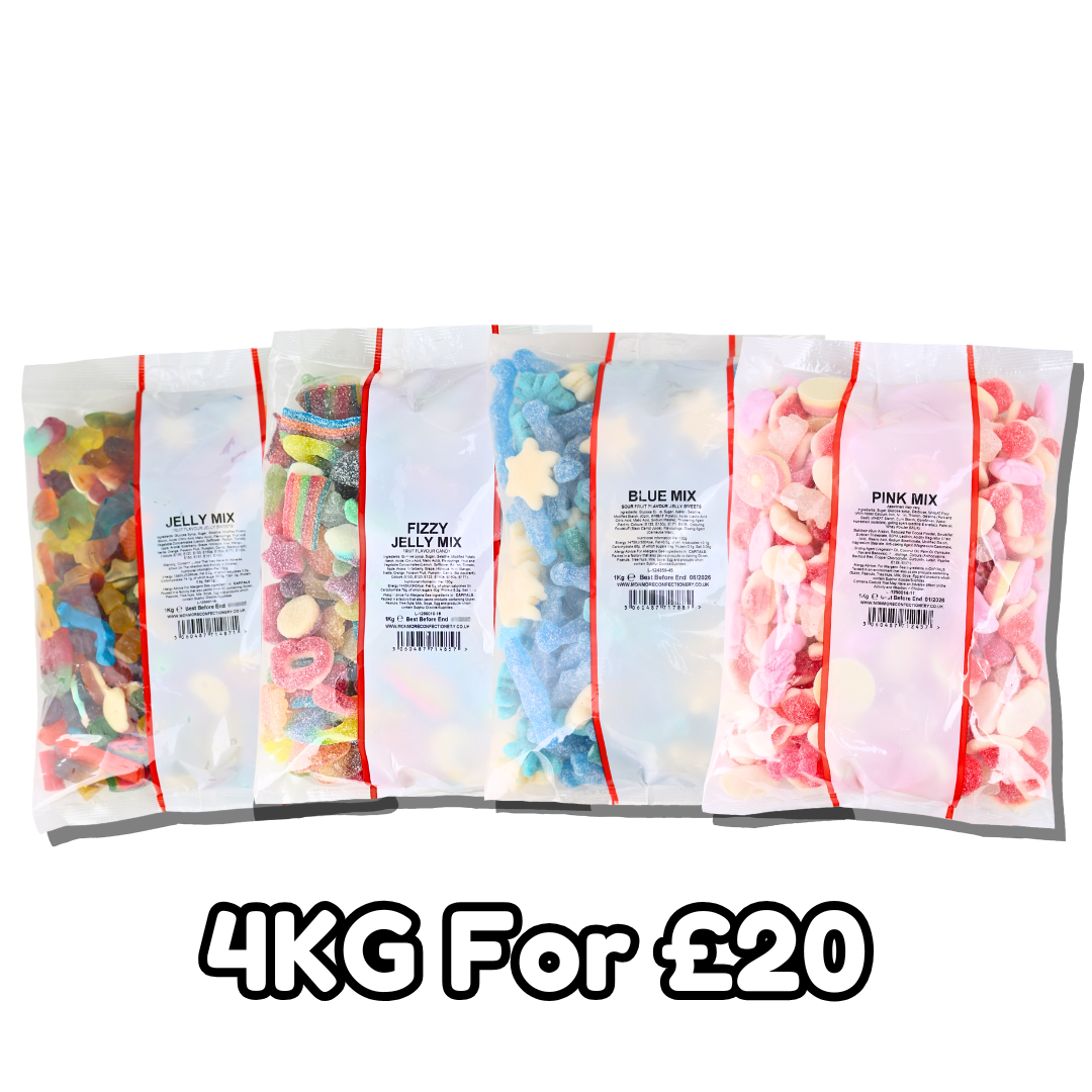 4Kg Fizzy, Jelly, Blue and Pink Sweet Assortment – Candycrave