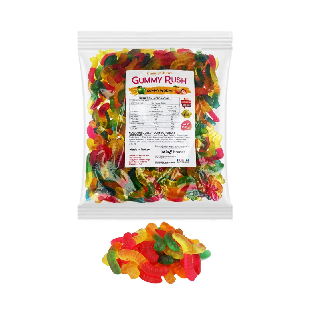 Gummy Rush Gummy Worms 1kg – Candycrave