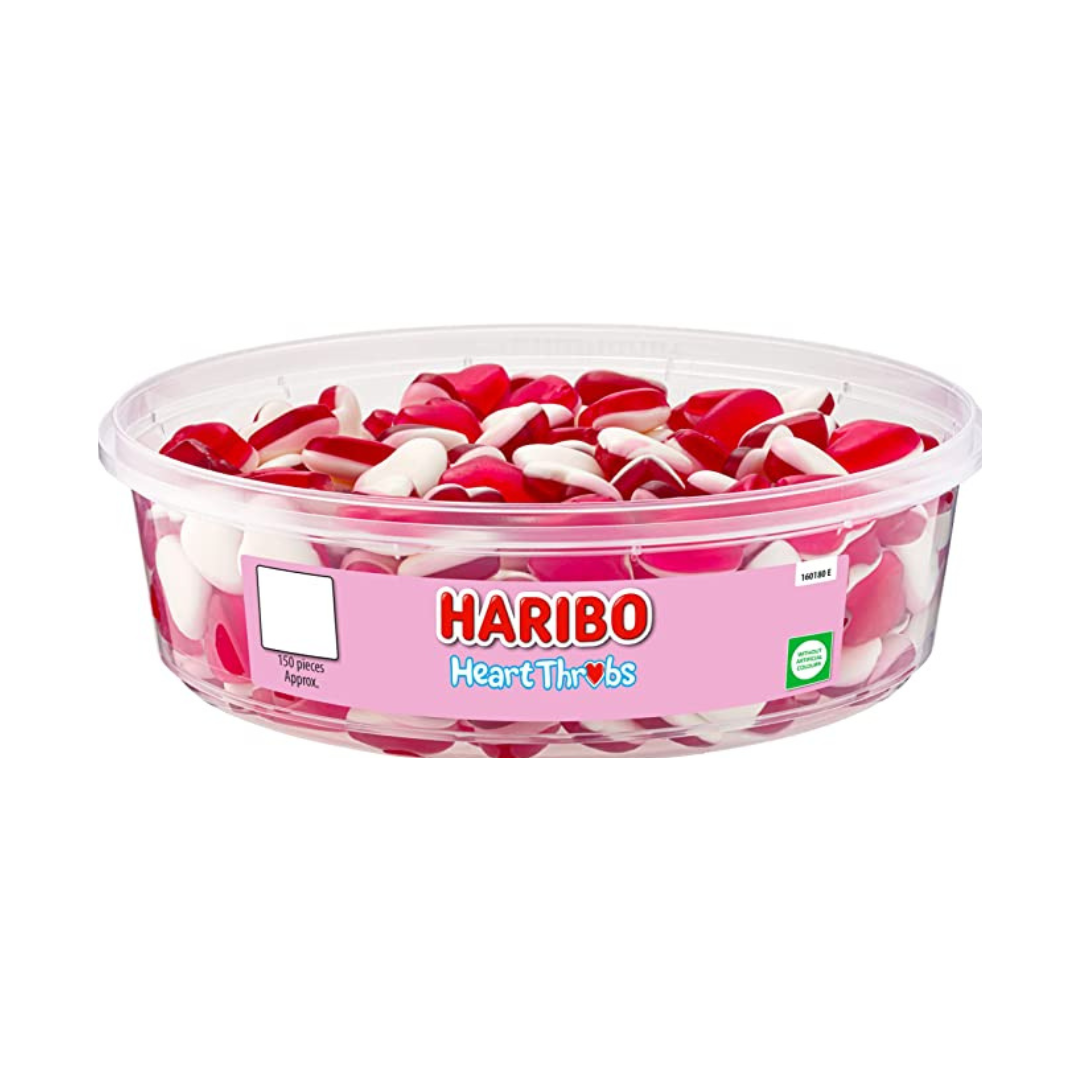 Haribo Heart Throbs Tub: Fruity Gummy Heart Sweets – Candycrave