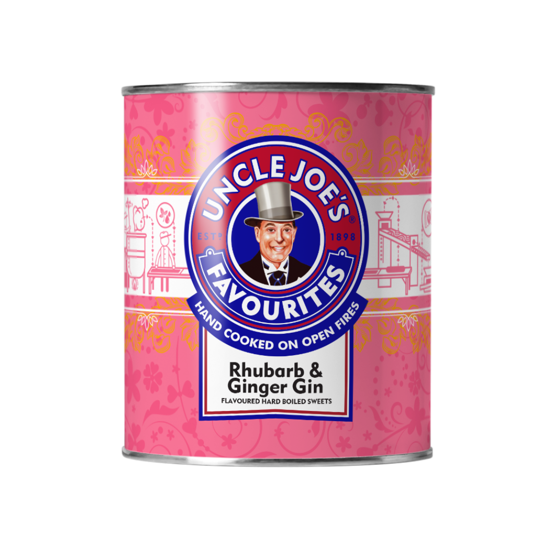 Uncle Joes RHUBARB & GINGER GIN 120G Tin – Candycrave