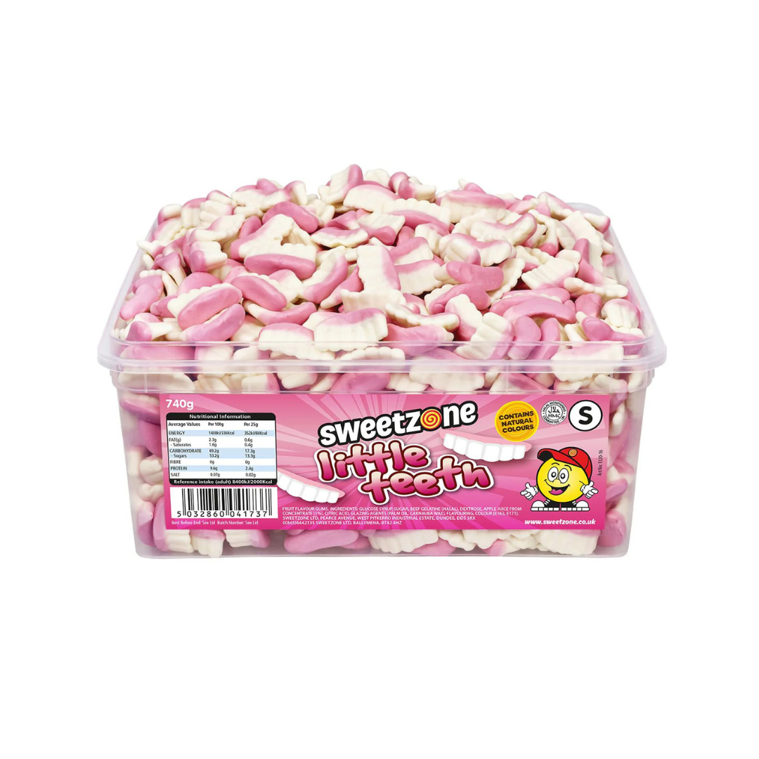 Halal Sweets: Sweetzone Mini Teeth Tub 740g – Candycrave