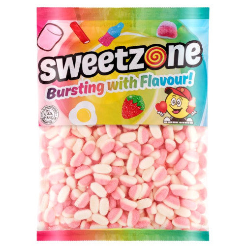 Sweetzone Fizzy Strawberry Puffs 1kg | Halal Strawberry Jelly Sweets ...