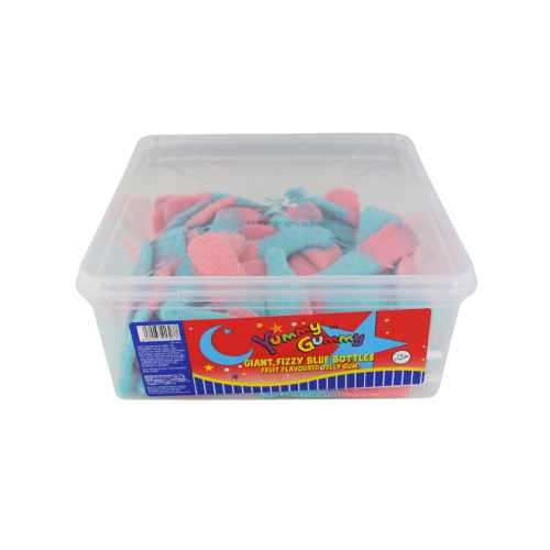 Yummy Gummy Giant Fizzy Blue Bottles 800g Tub – Candycrave