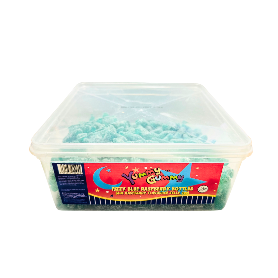 Yummy Gummy Fizzy Blue Raspberry Bottles 900 Tub – Candycrave