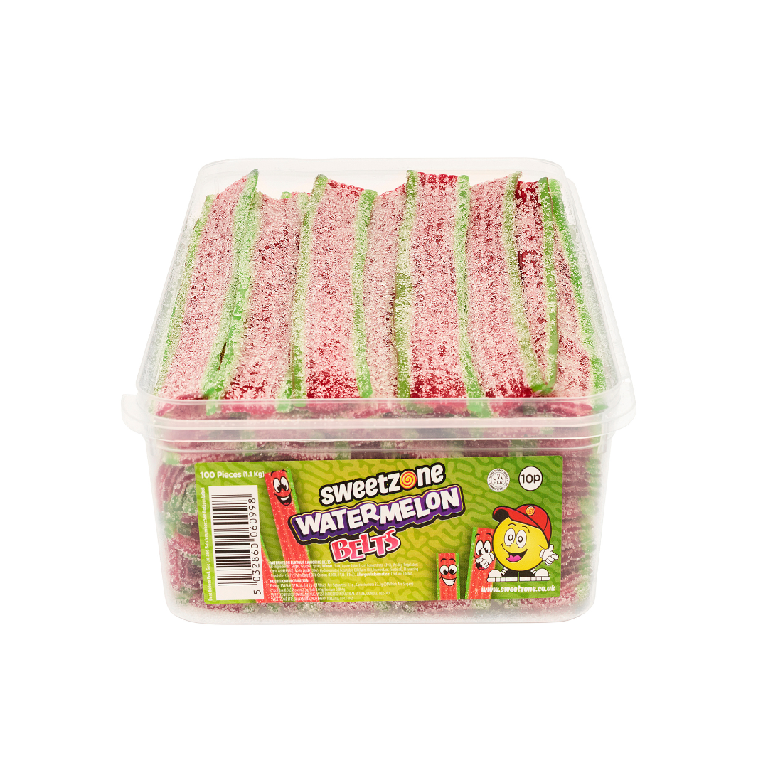 Sweetzone Fizzy Watermelon Belts: 100 Juicy Halal Belts – Candycrave