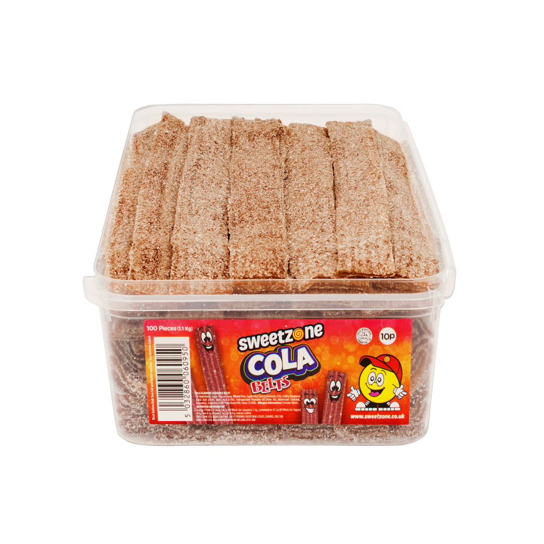 Sweetzone Fizzy Cola Belts: 100 Halal Fizzy Cola Strips – Candycrave