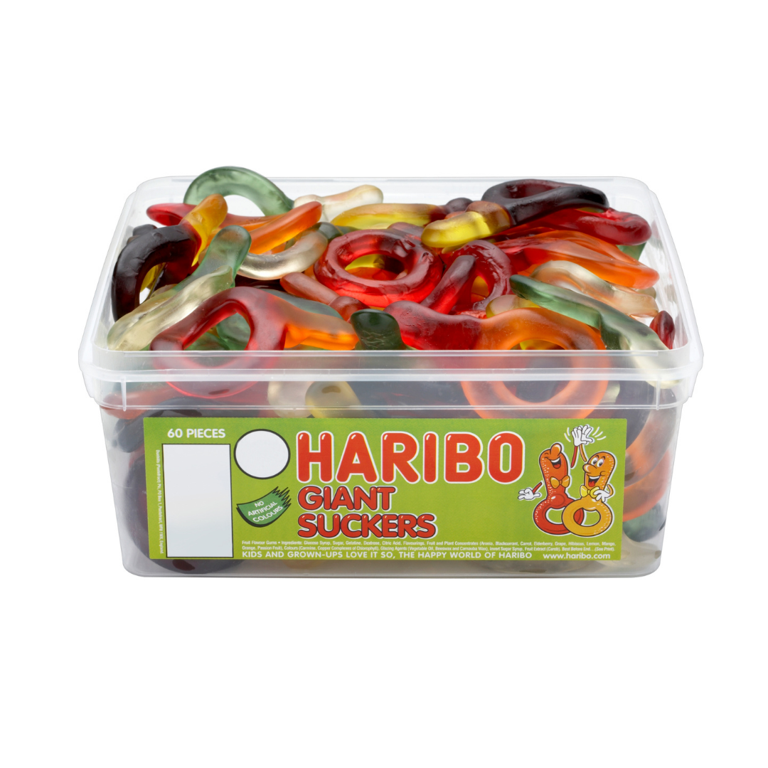 Haribo Giant Suckers Tub: Fruit-Flavoured Dummy Sweets – Candycrave