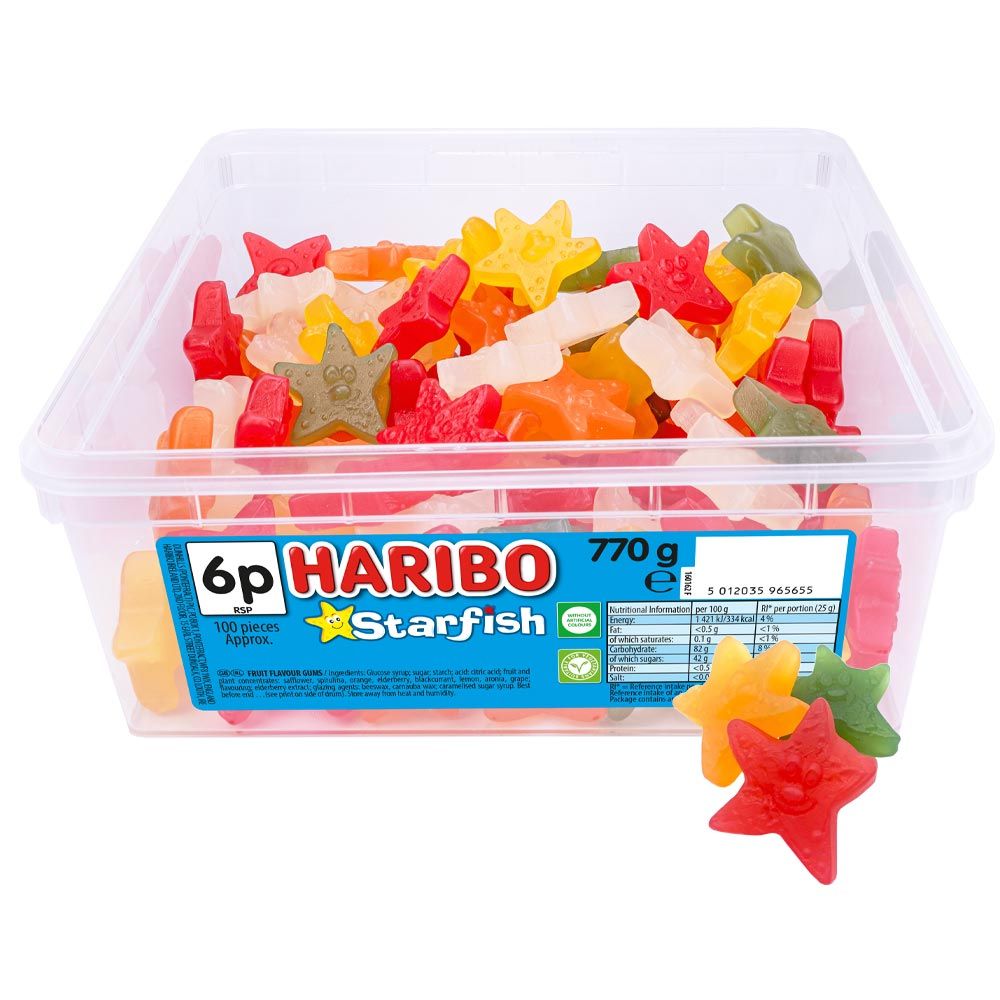 Haribo Starfish Tub: Fruity Gummy Starfish Sweets – Candycrave