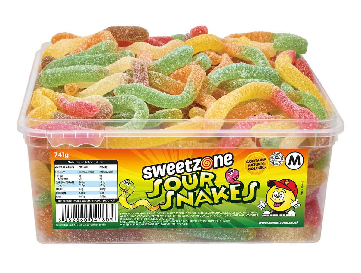Sweetzone Sour Snakes Tub 741g – Candycrave