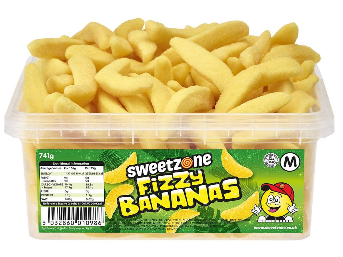 Halal Sweets: Sweetzone Fizzy Bananas Tub – Candycrave