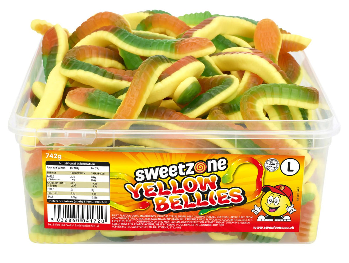 Halal Sweets: Sweetzone Yellow Bellies Tub 742g – Candycrave